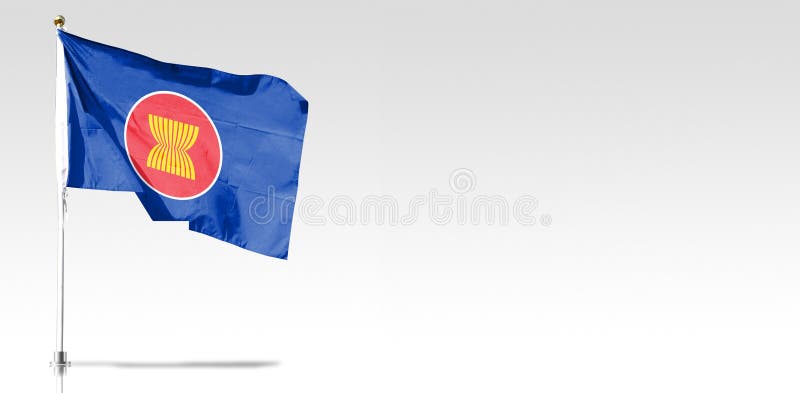 The ASEAN Flag Flutters in the Wind. Isolated on White Background ...