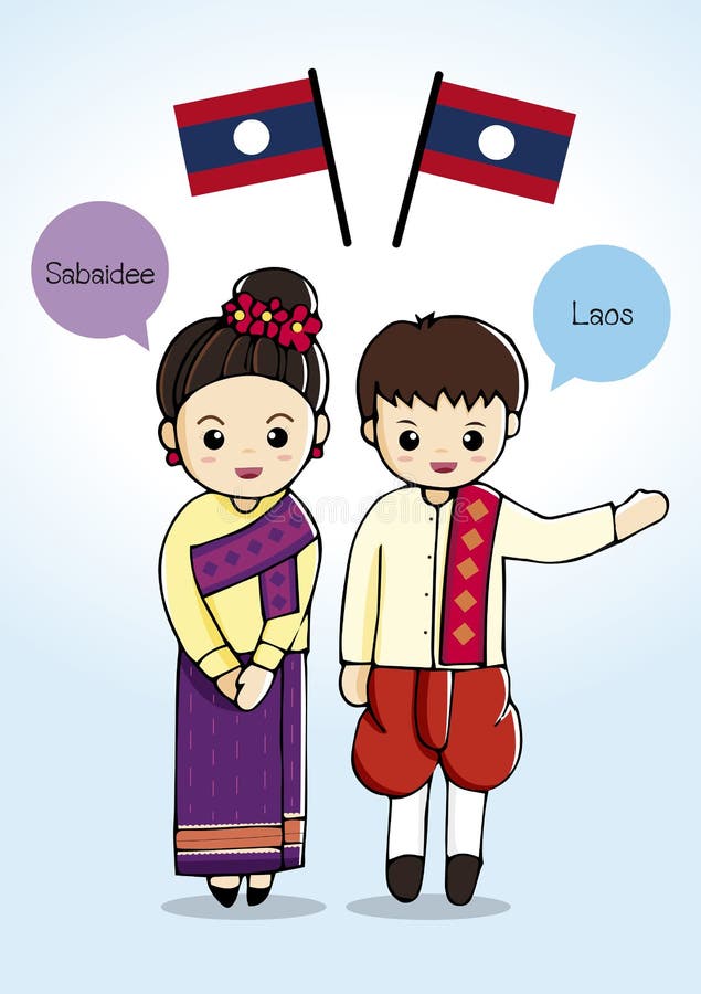 ASEAN laos stock illustration. Illustration of female - 35194598