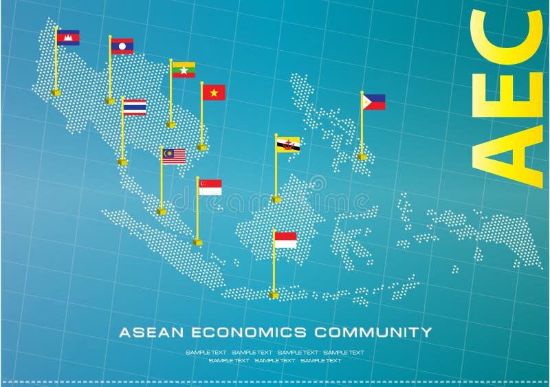 Aec asean map stock illustration. Illustration of together - 40294386