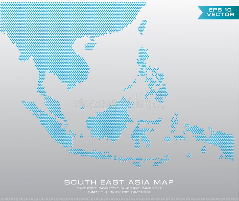 Asean Map Dotted Style Illustration, for Background Stock Illustration ...