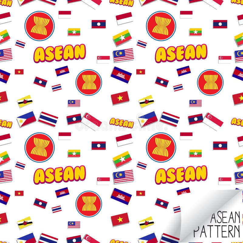 Asean pattern. flag - stock illustration. Illustration of burmar - 66092331