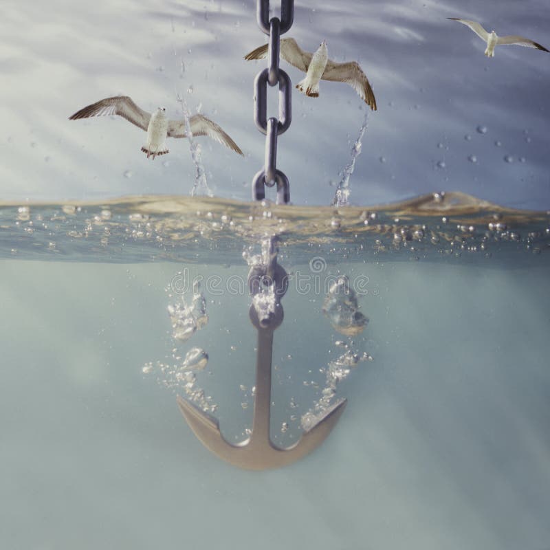 Ancla subacuática foto de archivo. Imagen de barco, viejo - 13726422