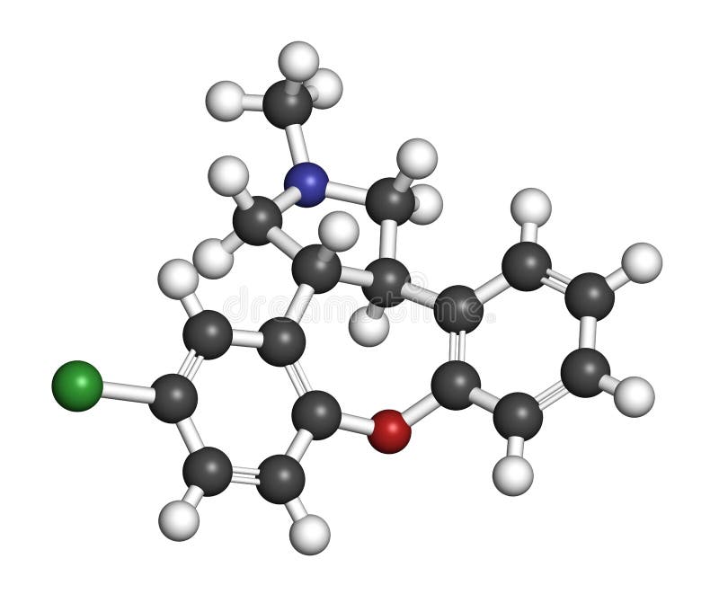 Asenapine Antipsychotic Drug Molecule. Skeletal Formula. Stock ...
