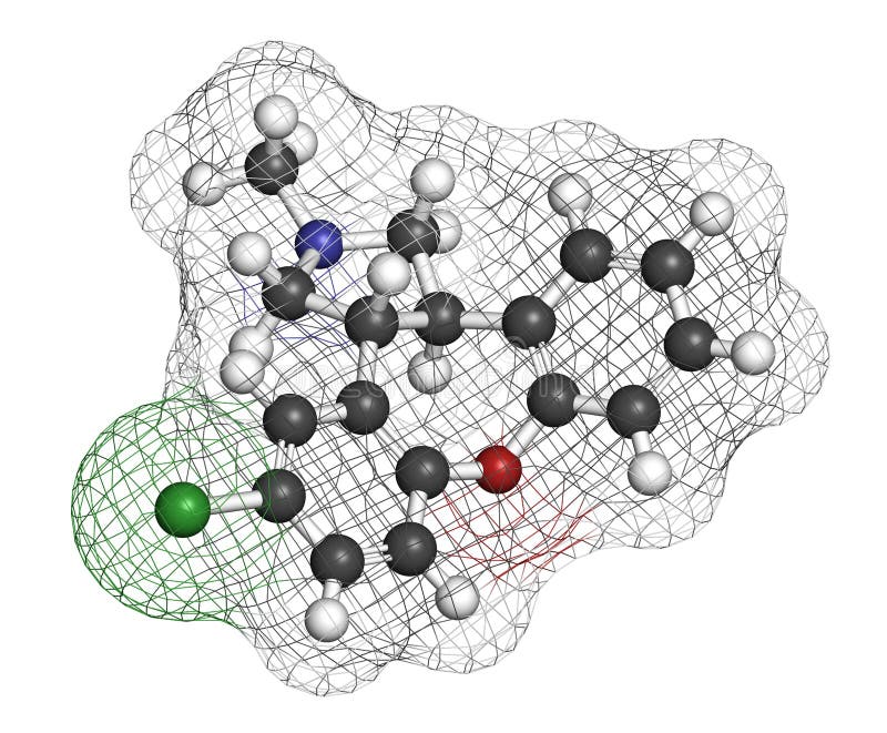 Asenapine Antipsychotic Drug Molecule. Skeletal Formula. Stock ...