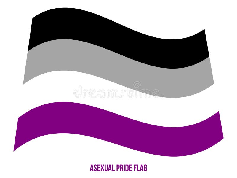 Asexual Pride Flag Waving Vector Illustration Designed With Correct Color Scheme Stock Vector
