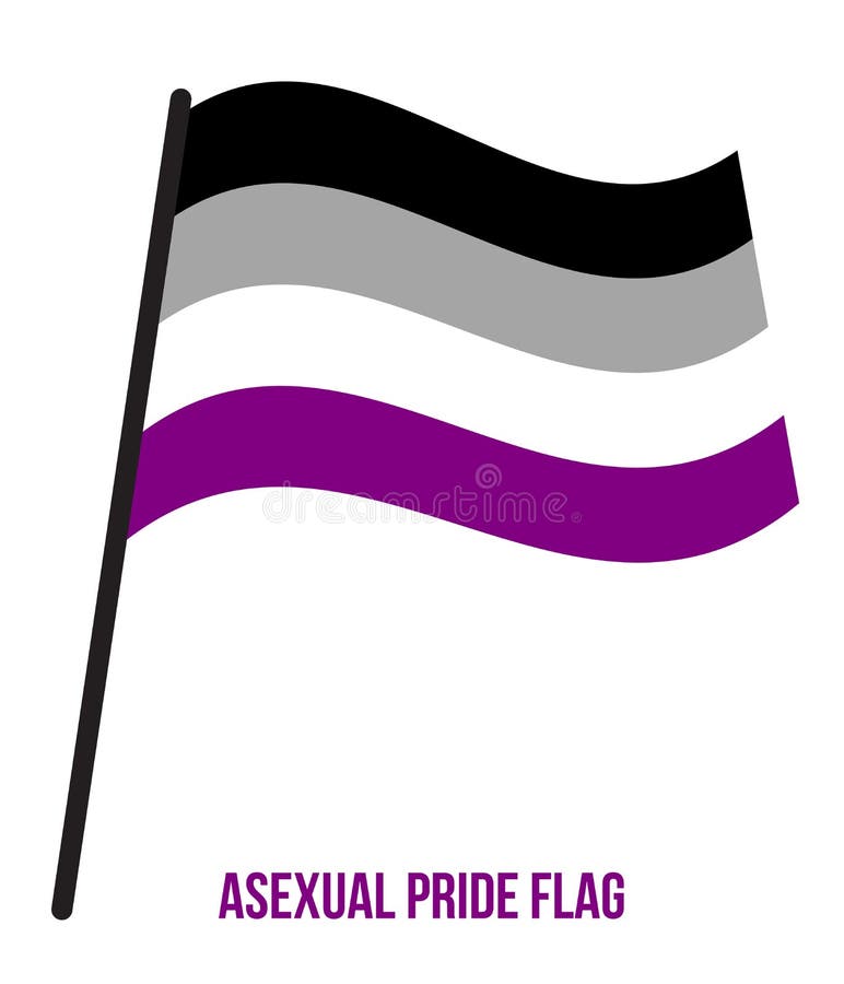 Asexual Pride Flag Waving Vector Illustration Designed with Correct ...