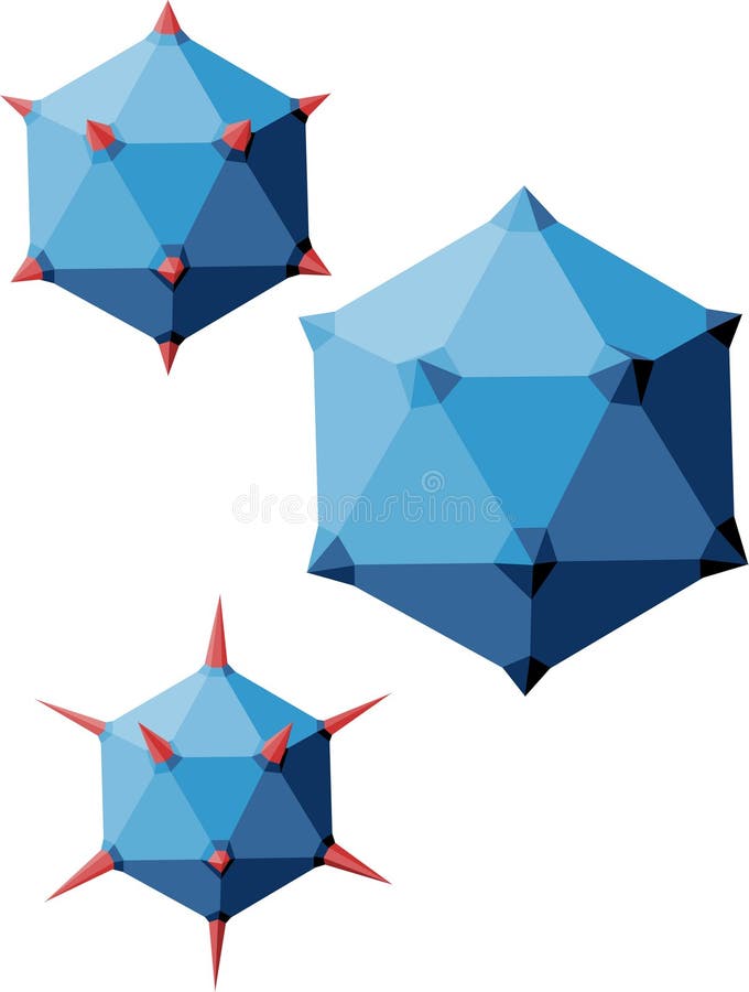 Icosahedral virion stock vector. Illustration of submicroscopic - 275982442