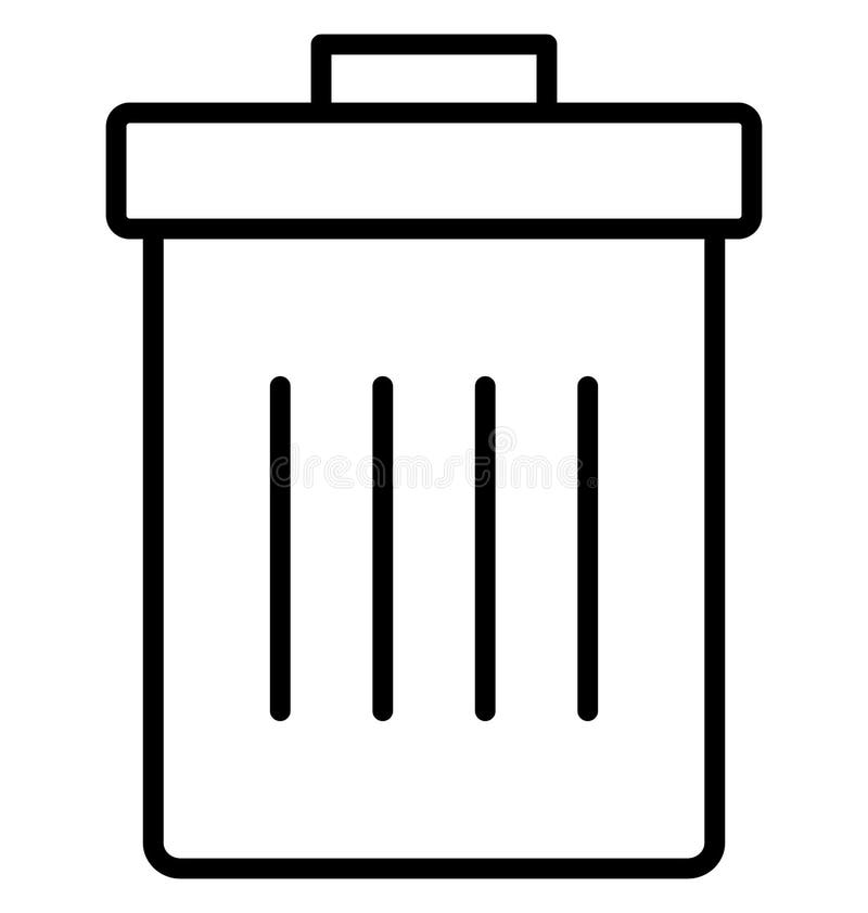 Ash Bin, Dustbin Isolated Vector Icon Can Be Easily Modified or Edit ...