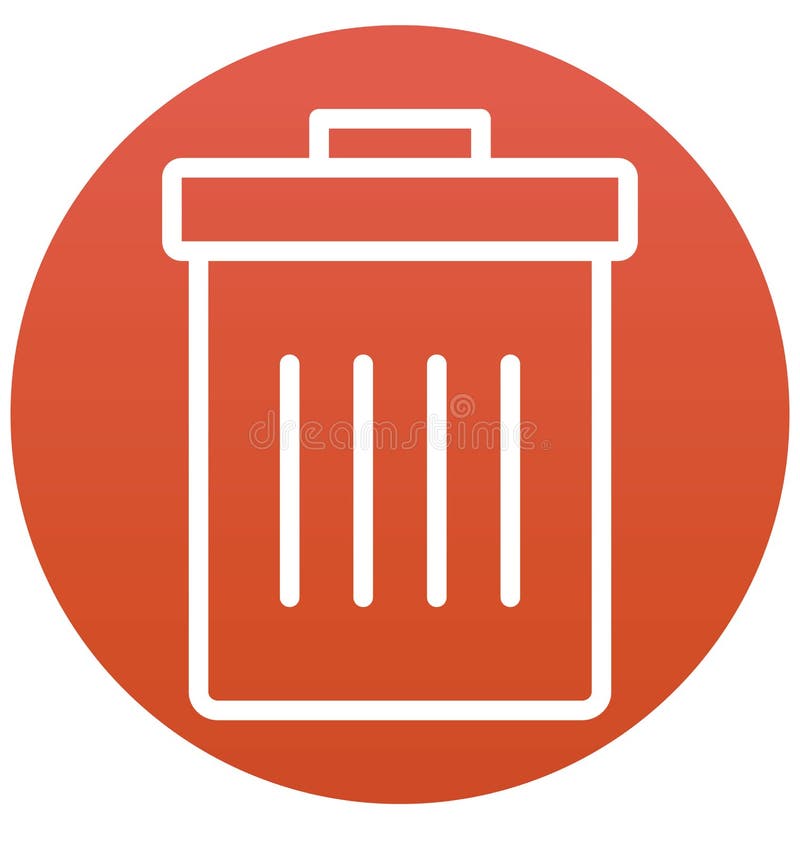 Ash Bin, Dustbin Isolated Vector Icon Can Be Easily Modified or Edit ...