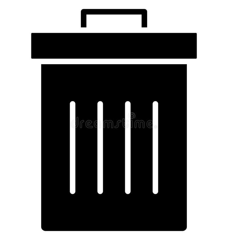 Ash Bin, Dustbin Isolated Vector Icon Can Be Easily Modified or Edit ...