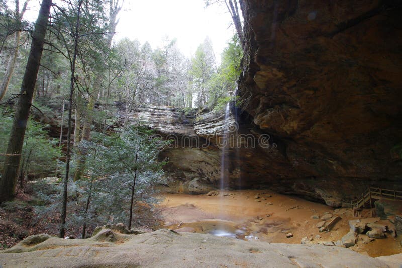 Ash Cave, Hocking Hills State Park, Ohio Stock Image - Image of falling ...