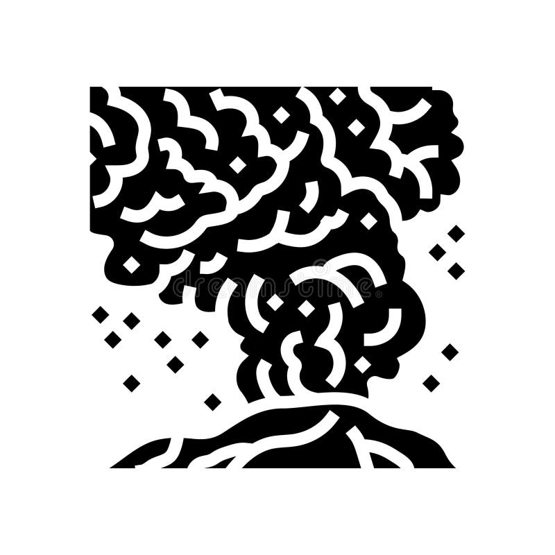 Ash Cloud Volcano Glyph Icon Vector Illustration Stock Illustration ...
