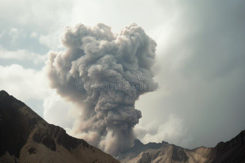 Ash Clouds Billowing Out of Volcanic Vent Stock Image - Image of ...