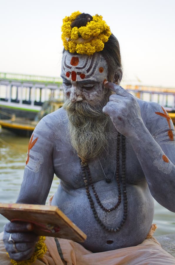 Ash Covered Sadhu 2 editorial stock image. Image of spiritual - 23088184