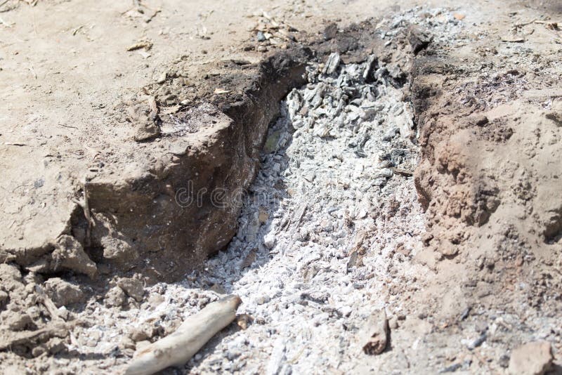 Ash extinct fire stock photo. Image of cooled, burn - 107648752