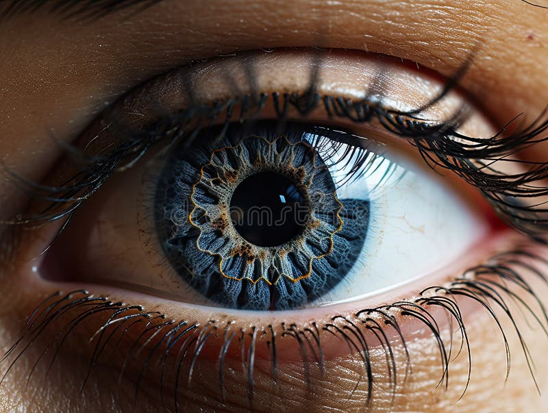 Ash Gray Eye with Concentric Circles - AI Generated Stock Illustration ...