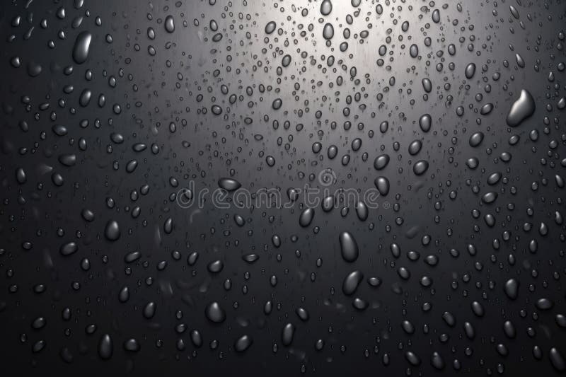 Ash Gray Metallic Drops on Black Background. Generative AI Stock ...
