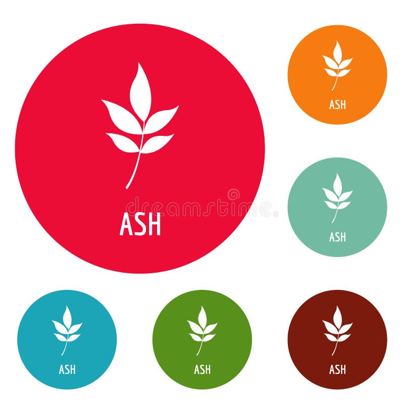 Ash Leaf Icons Circle Set Vector Stock Vector - Illustration of ...