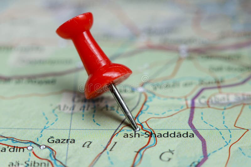 Ash Shaddada, Syria Pin on Map Stock Image - Image of middle, explore ...