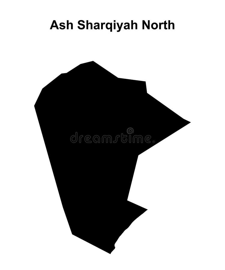 Ash Sharqiyah North Outline Map Stock Vector - Illustration of ...