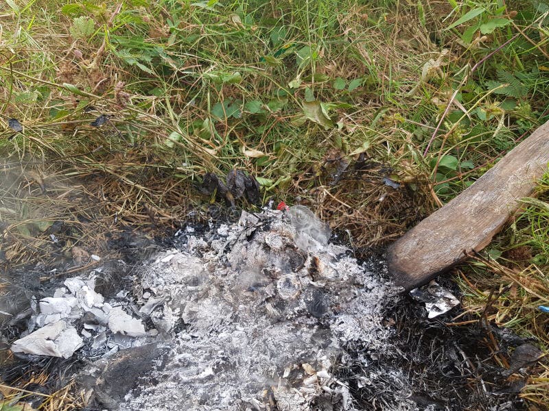 Trash Burning stock photo. Image of fire, garbage, burning - 76111710