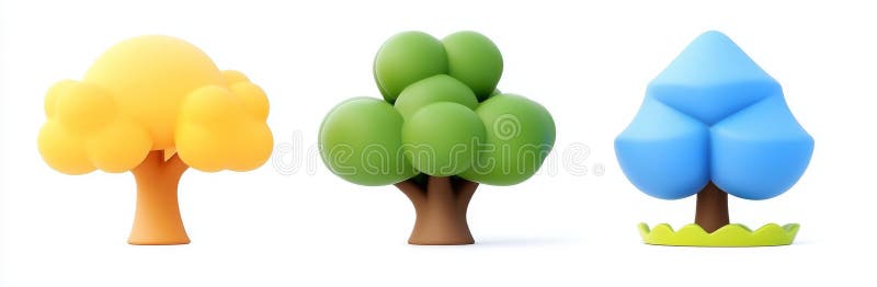 Ash Tree 3D Icons and Objects Collection on Transparent, White ...