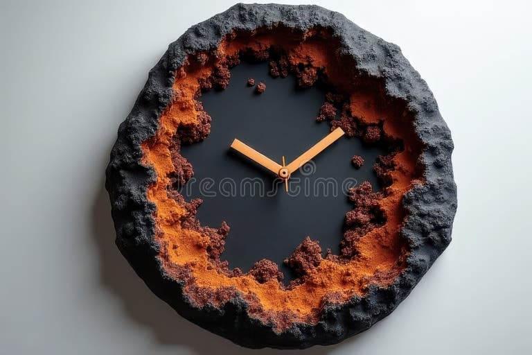 Ash Wall Volcanic Clock stock illustration. Illustration of high ...