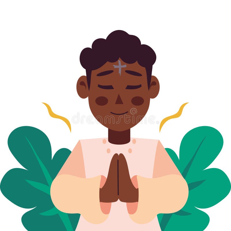 Ash wednesday boy praying stock illustration. Illustration of child ...