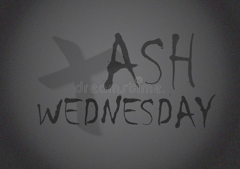 Ash Wednesday Word Written in Ash and Christian Cross Symbol Stock ...