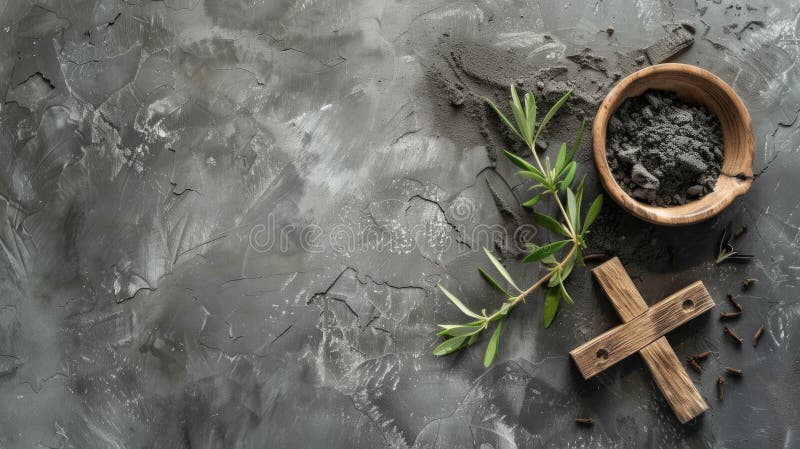 Ash Wednesday Religious Ceremony Background Copy Space Stock Photos ...