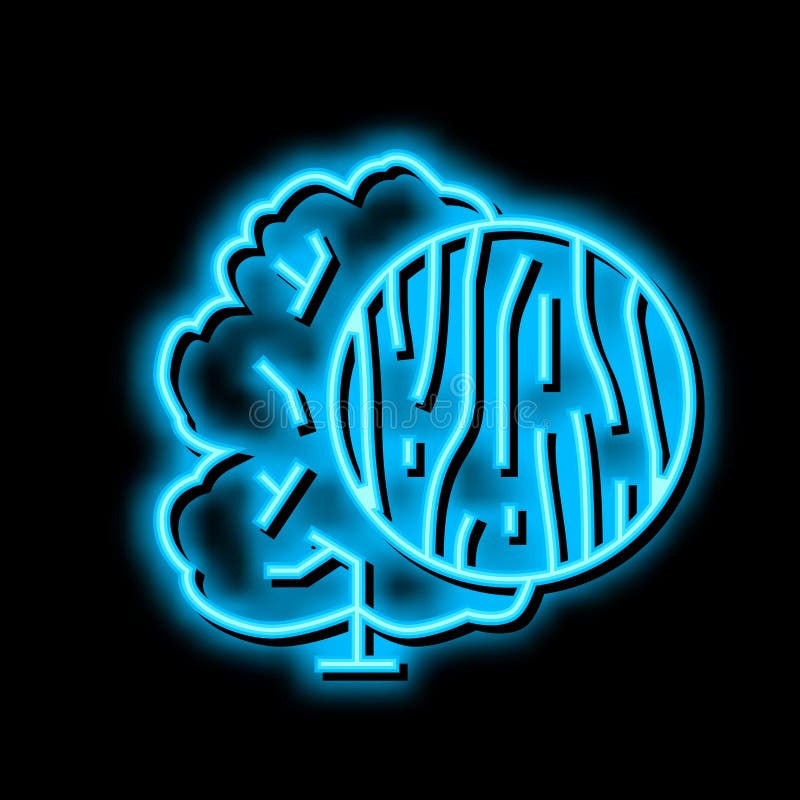 Ash Wood Neon Glow Icon Illustration Stock Vector - Illustration of ...