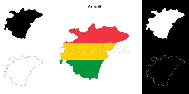 Ashanti outline map stock vector. Illustration of borders - 356529754