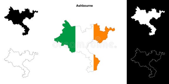 Ashbourne outline map stock vector. Illustration of silhouette - 379305781