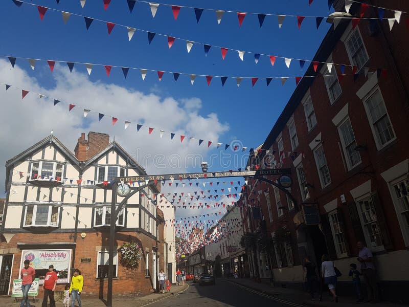 Ashbourne editorial photo. Image of town, ashbourne, flags - 98033761