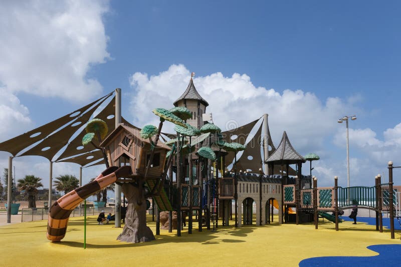Ashdod, Israel - May 6, 2022: Children`s Playground Pirate Park in ...
