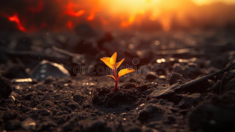 Ashes earth fire stock illustration. Illustration of survival - 339961968