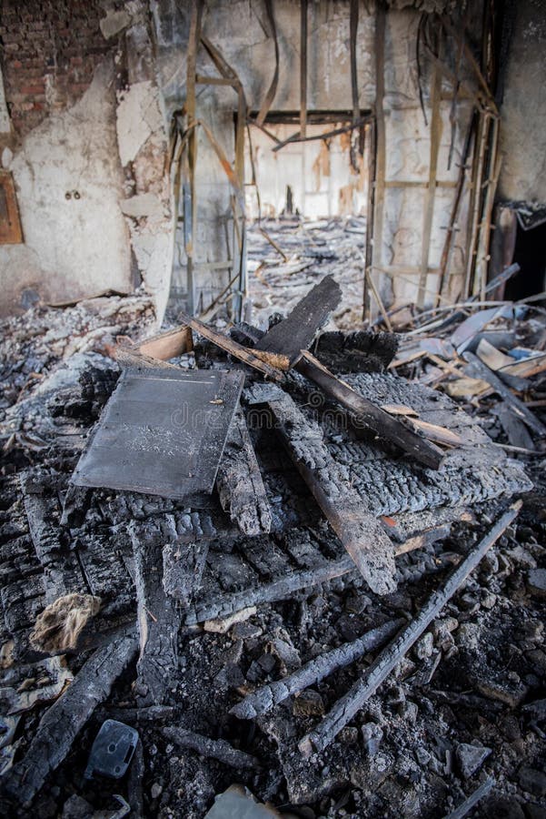 Burnt interior stock photo. Image of lounge, living, home - 10223370