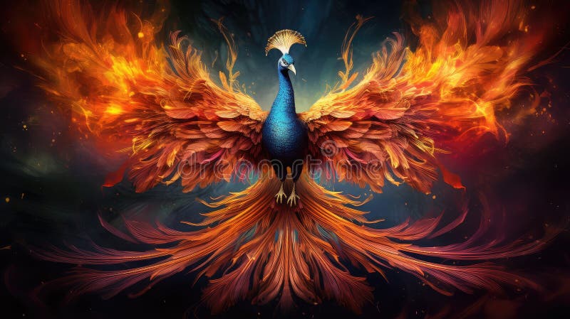 Ashes phoenix bird stock illustration. Illustration of immortal - 305882209