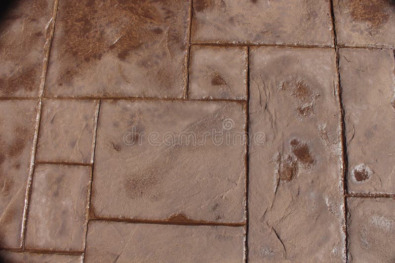 Ashlar Stamped and Colored Concrete Patio Stock Image - Image of ...