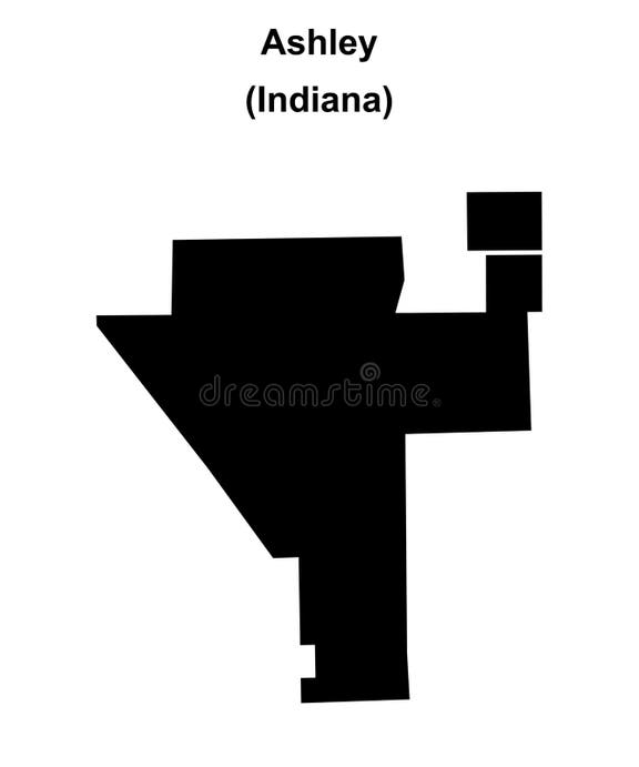 Ashley outline map stock vector. Illustration of ashley - 387281753