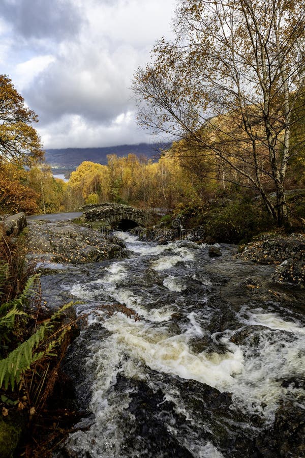 Ashness Bridge, Traditional Stone-built Bridge, the Lake District Stock ...