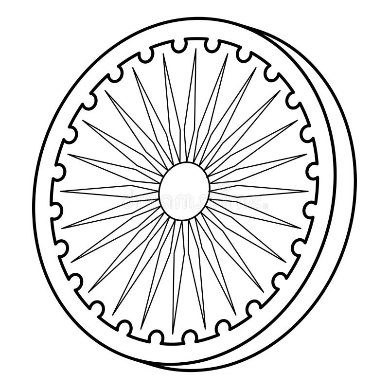 Ashoka chakra icon stock vector. Illustration of vector - 190702551