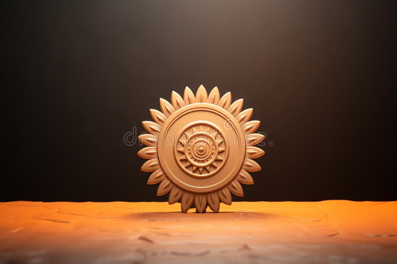 Ashoka Chakra India Symbol with Copy Space Stock Illustration ...