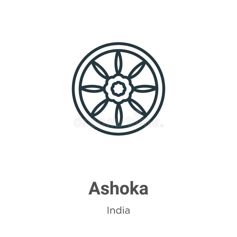 Ashoka Outline Vector Icon. Thin Line Black Ashoka Icon, Flat Vector ...