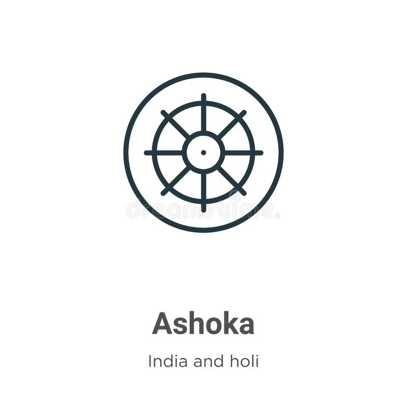 Ashoka Outline Vector Icon. Thin Line Black Ashoka Icon, Flat Vector ...