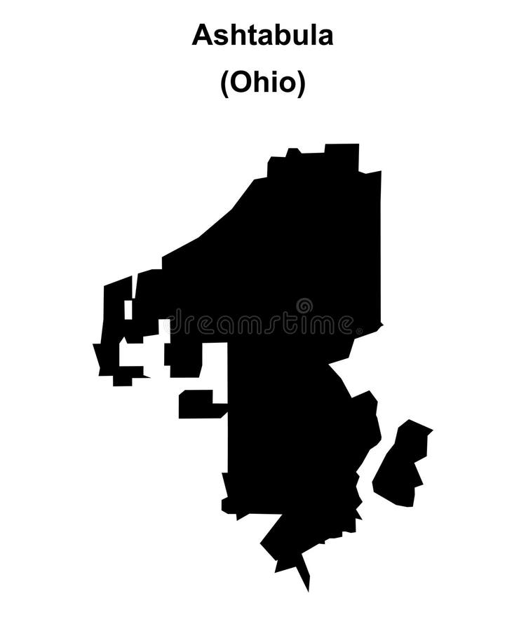 Ashtabula outline map stock vector. Illustration of blank - 357490949