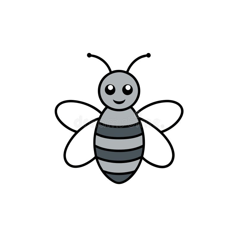 Ashy Mining Bee Sits Icon Vector Illustration Stock Vector ...