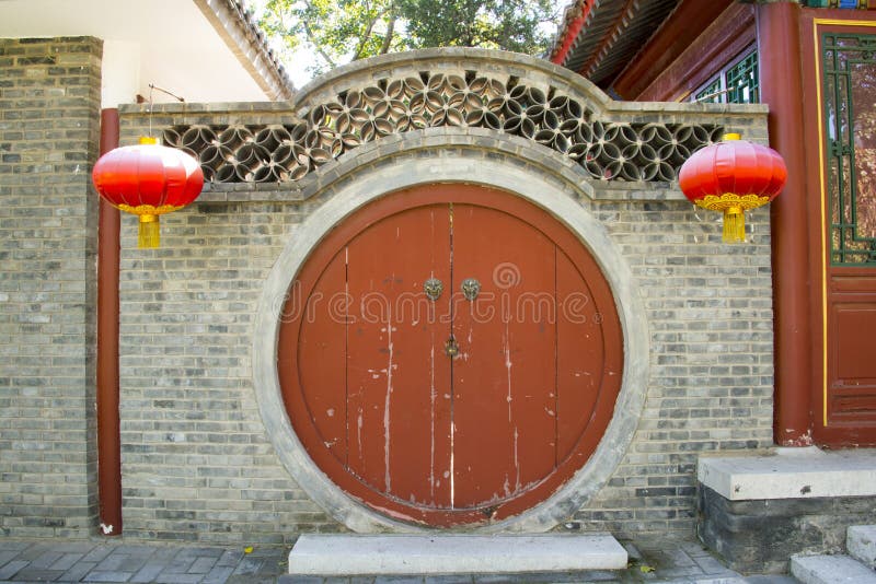 Asiático China, Edificios Antiguos, Puerta Circular Imagen de archivo ...
