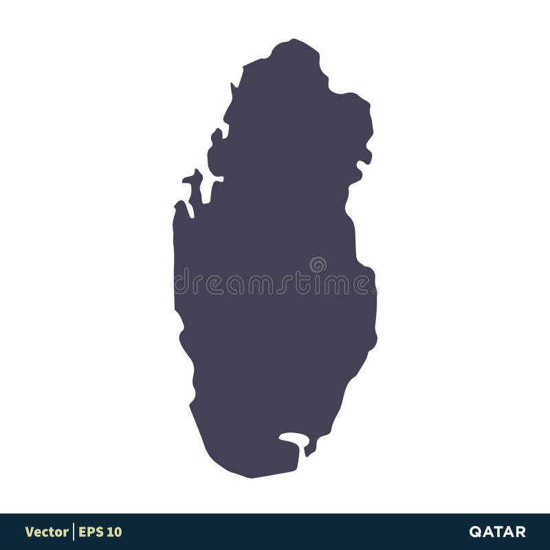 Qatar - Asia Countries Map Icon Vector Logo Template Illustration ...