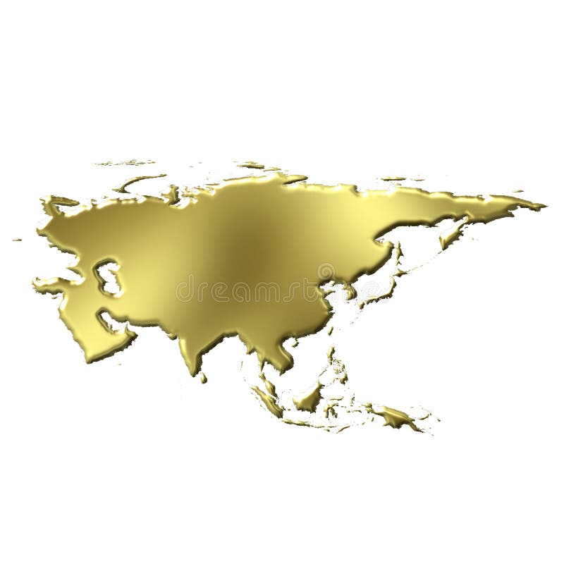 Asia 3D Golden Map stock illustration. Illustration of conceptual - 4626206